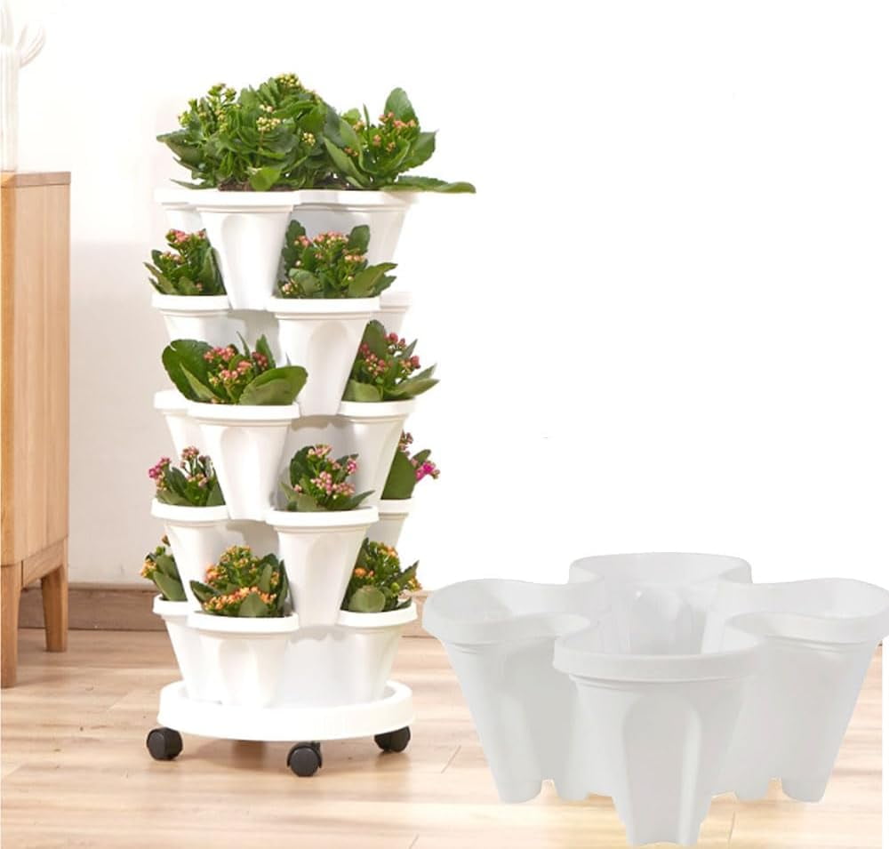 Vertical Planter, 5 Tier Stackable Planters Garden Planters, Stackable ...