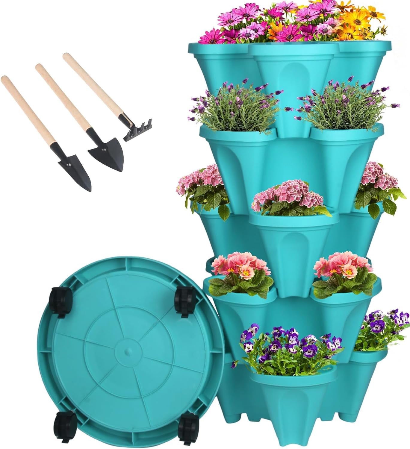 Vertical Planter 5 Tier Stackable Planters Garden Planters Strawberry ...