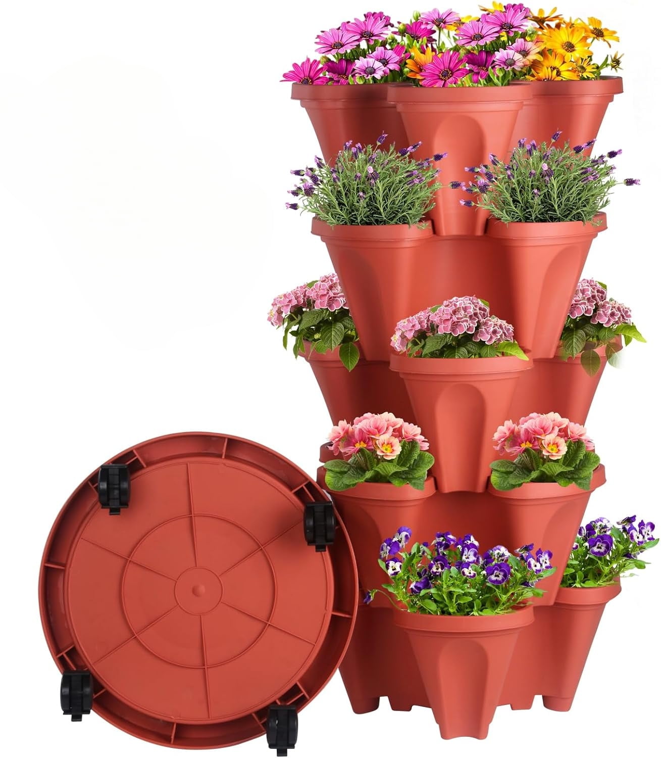 Vertical Planter 5 Tier Stackable Planters Garden Planters Strawberry ...