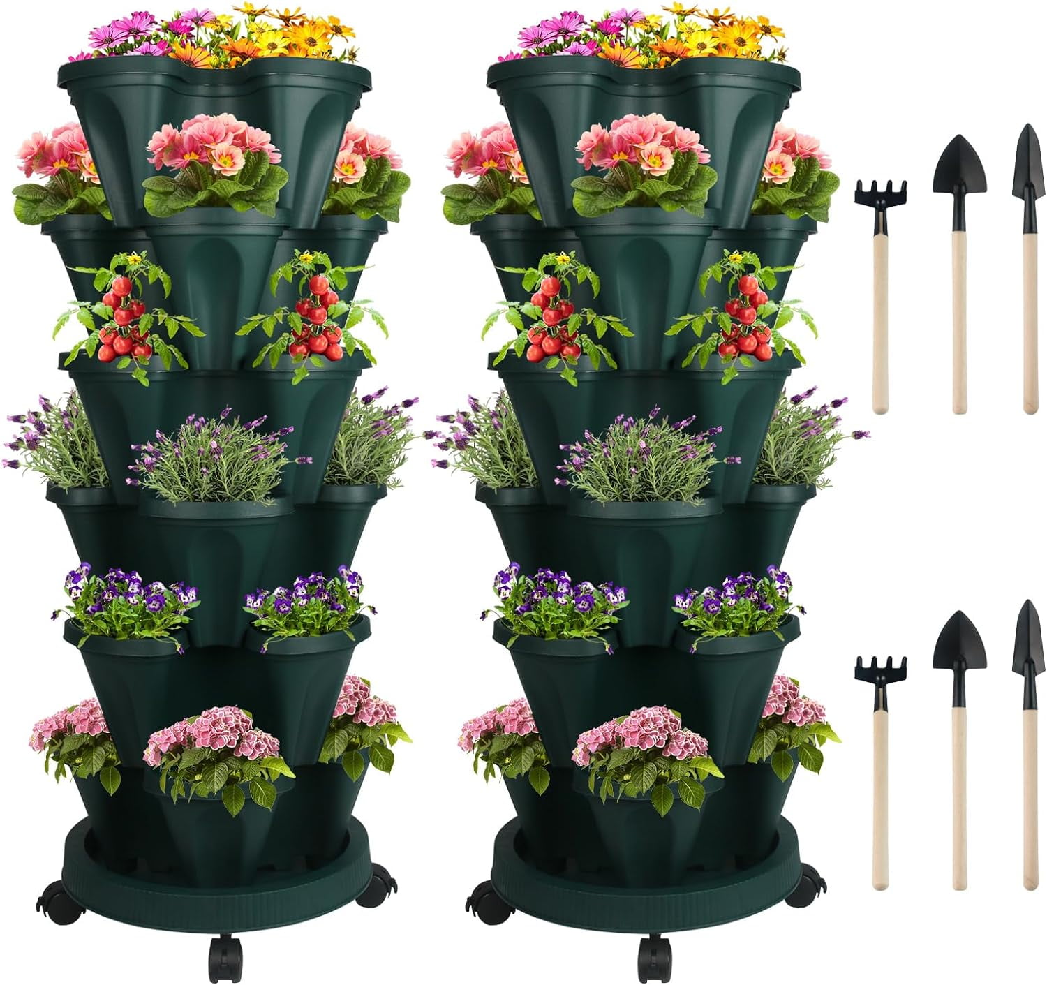 Vertical Planter 6 Tier Stackable Planters Garden Planters Strawberry ...
