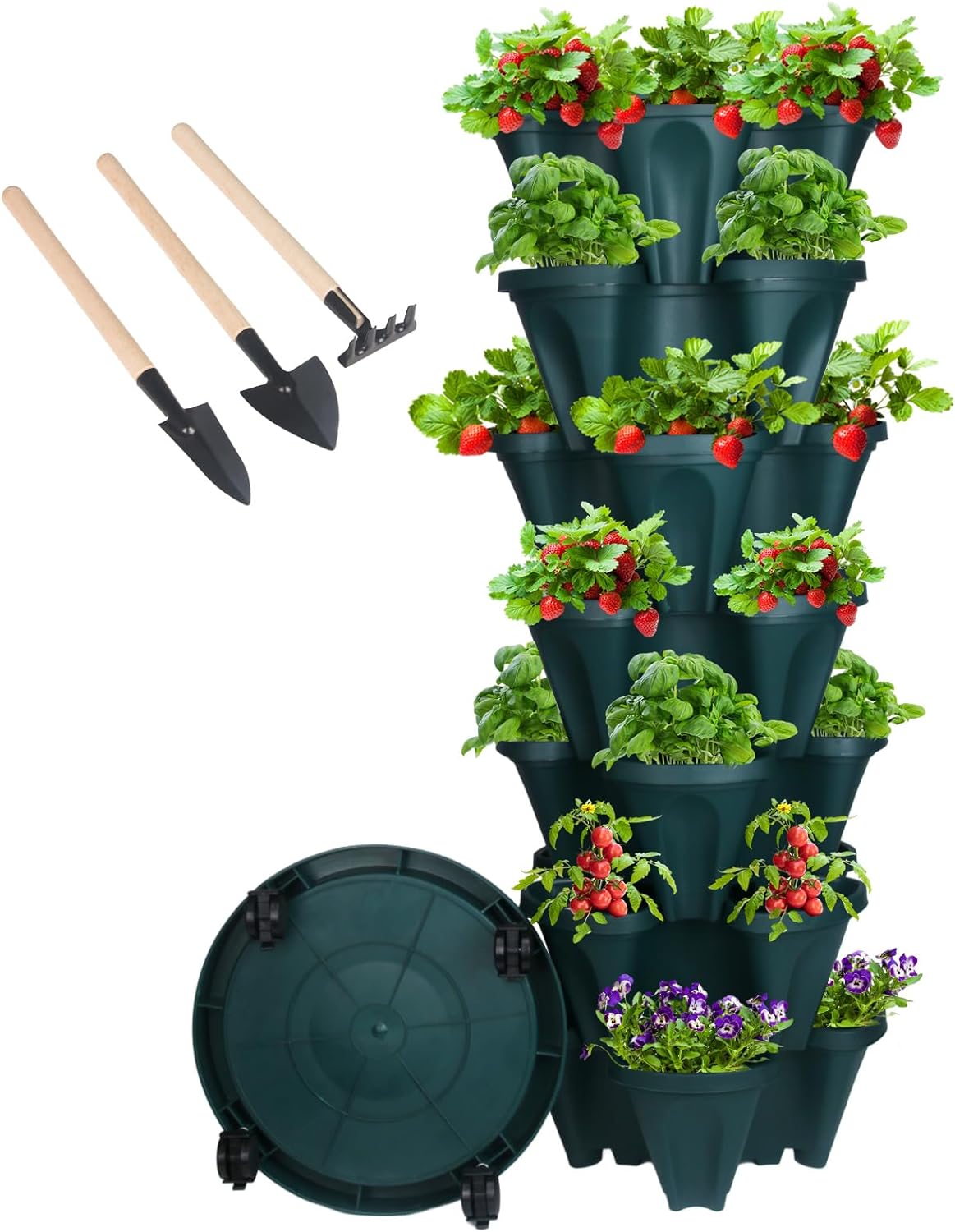 Vertical Planter 7 Tier Stackable Planters Garden Planters Strawberry ...