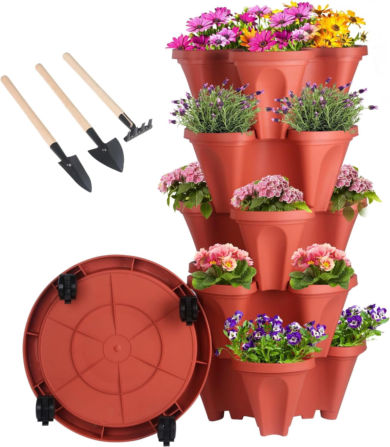 Vertical Planter 7 Tier Stackable Planters Garden Planters Strawberry ...
