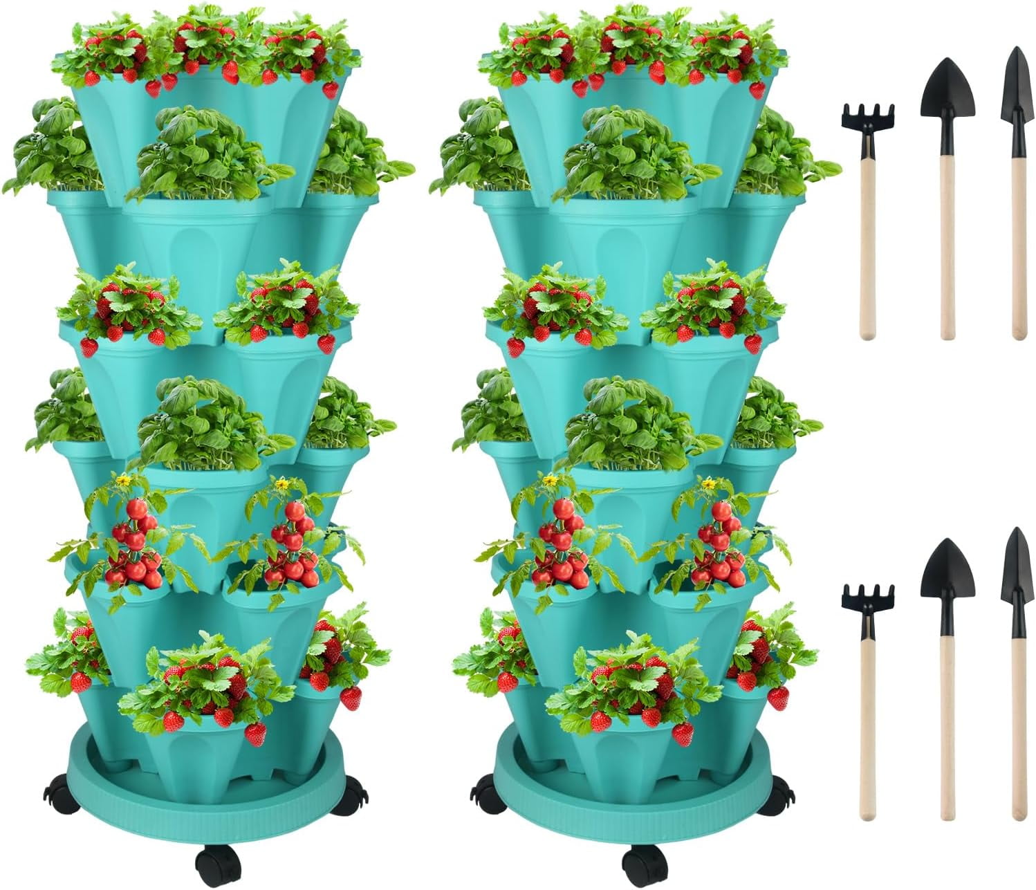 Vertical Planter 7 Tier Stackable Planters Garden Planters Strawberry Herb Flower and Vegetable ...