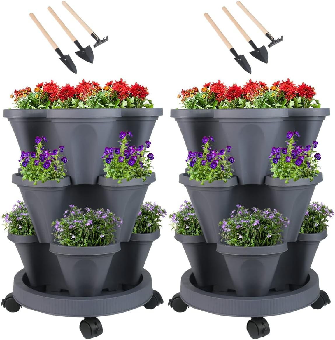 Vertical Planter 7 Tier Stackable Planters Garden Planters Strawberry ...
