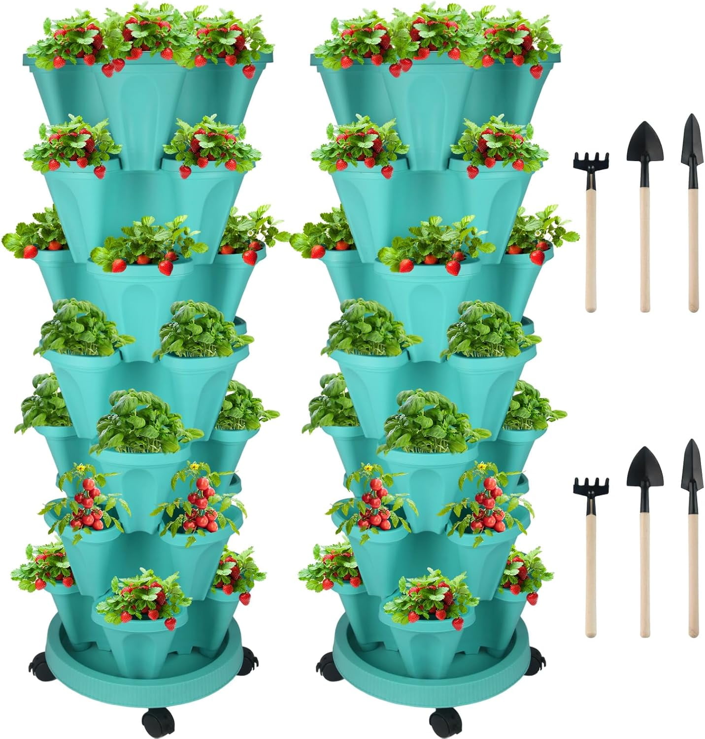 Vertical Planter 7 Tier Stackable Planters Garden Planters Strawberry ...