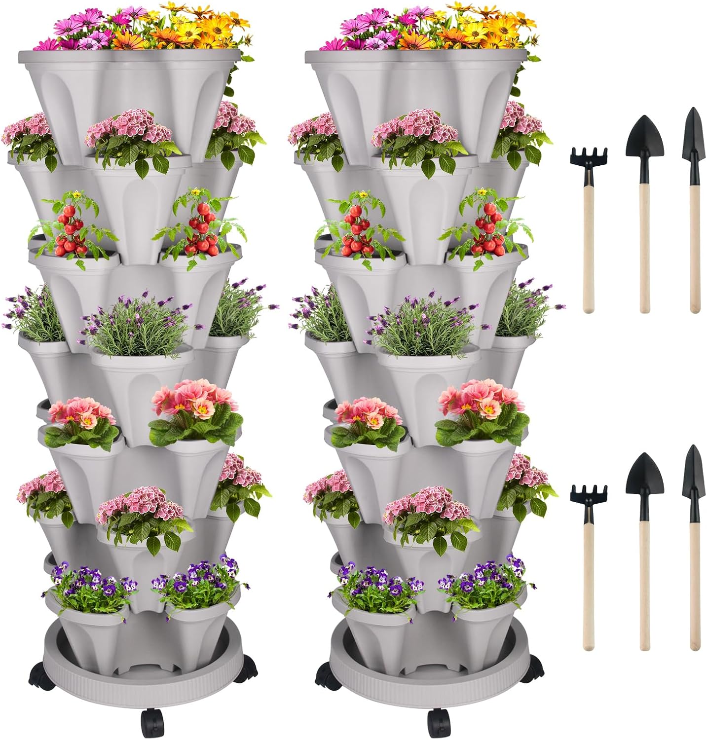 Vertical Planter 7 Tier Stackable Planters Garden Planters Strawberry ...