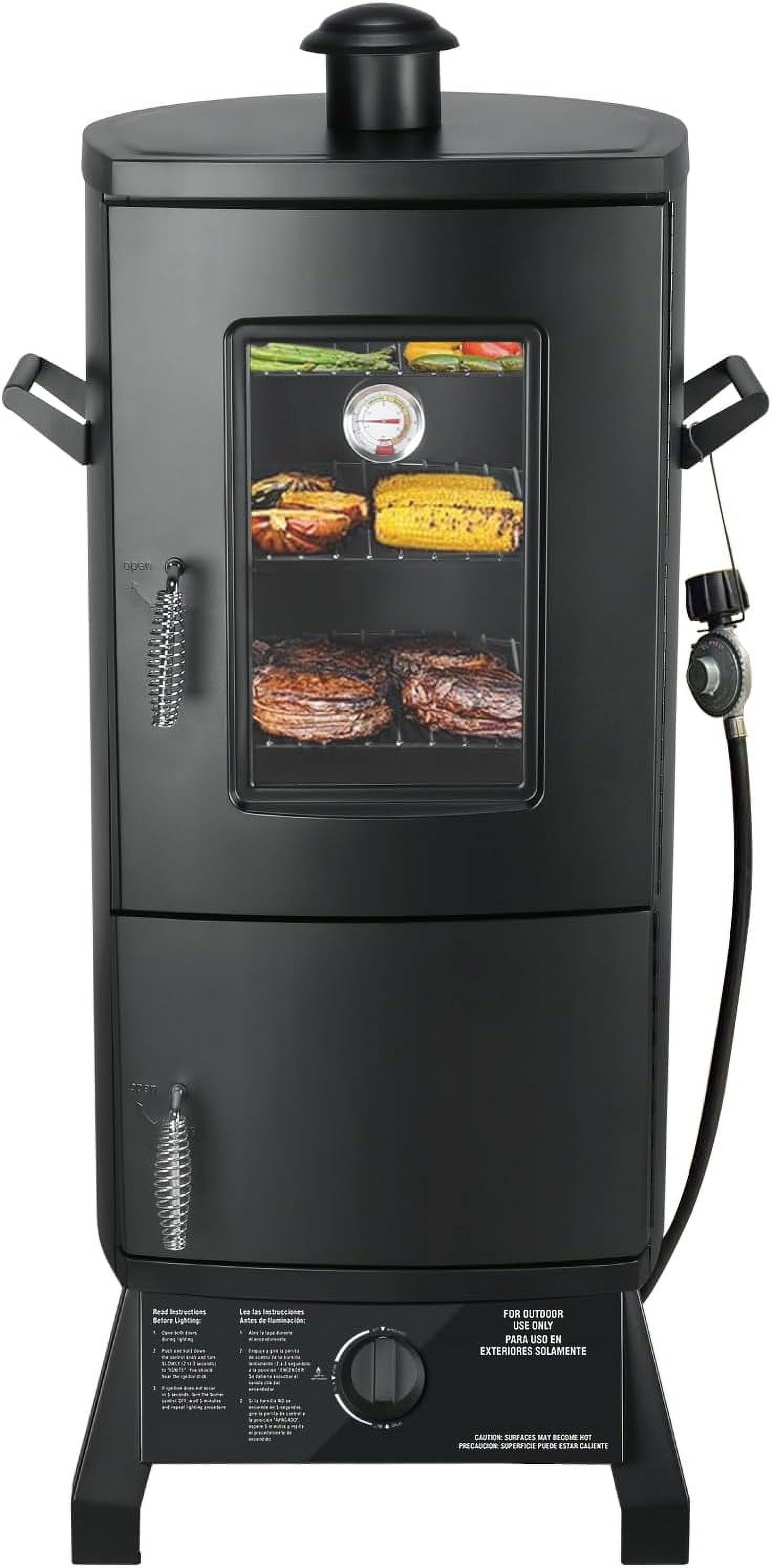 Vertical Propane Smoker with Cover, Gas Smoker Grill Outdoor Heavy Duty ...