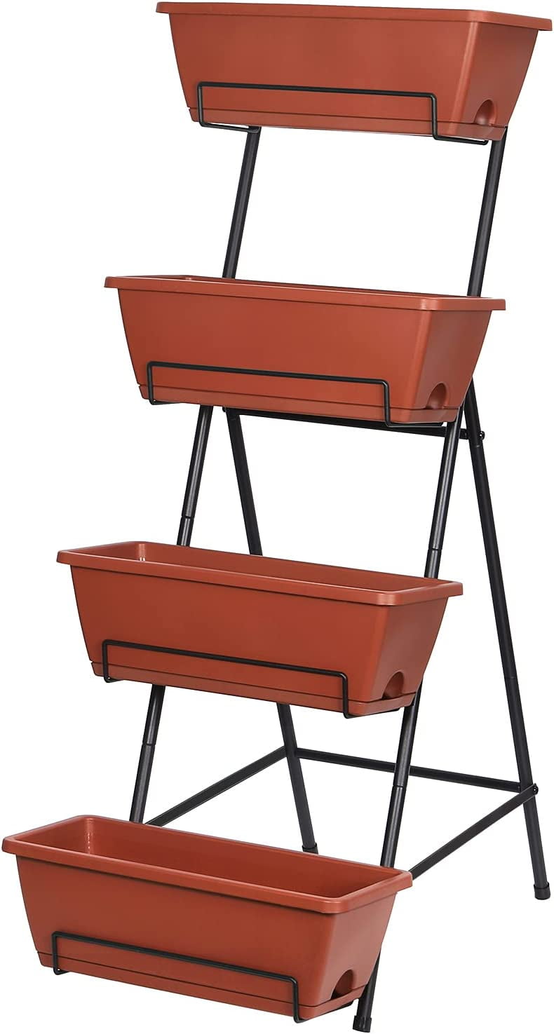 Vertical Raised Garden Bed 4 Tiers Planter Box Freestanding Garden ...