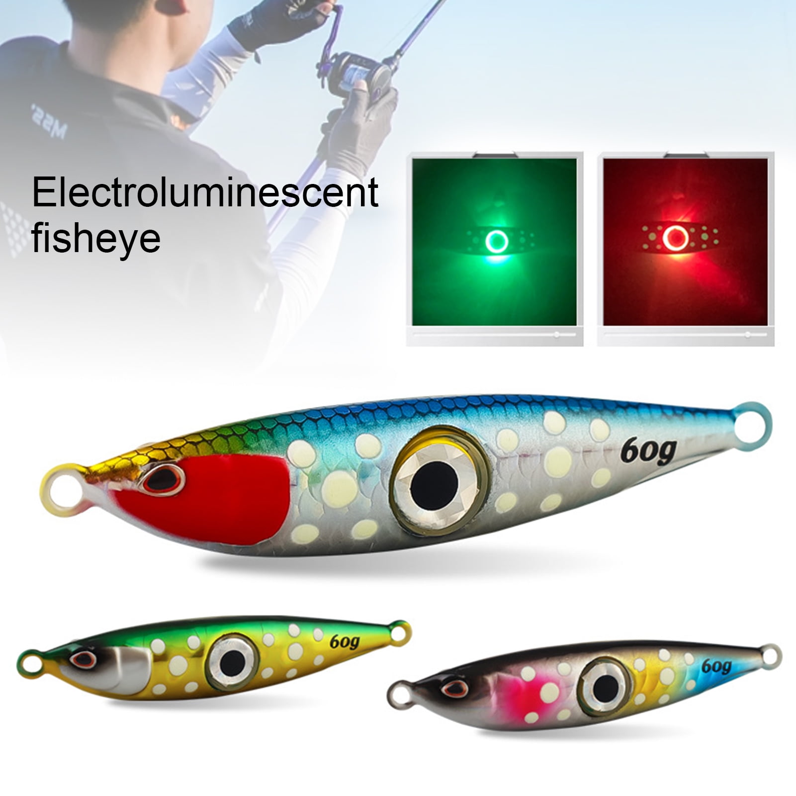 Vertical Saltwater Jigs Fishing Lure Realistic Looking Compact Size ...