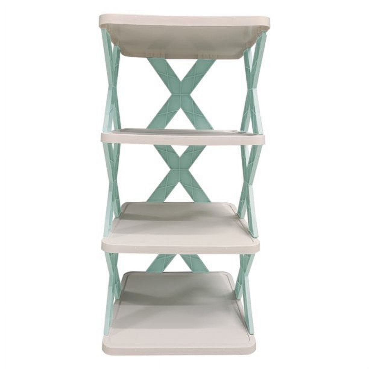 4-Tier Vertical Shoe Rack, Plastic Shoe Tower Stand, DIY Assembly ...