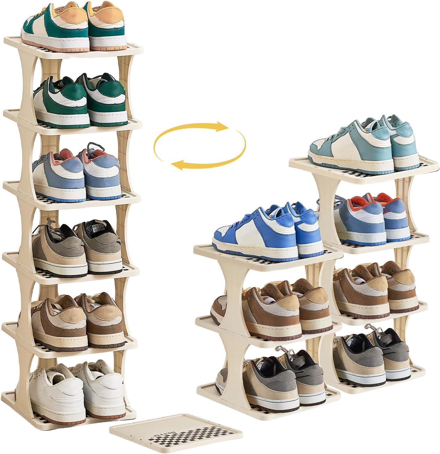 Vertical Shoe Rack 6 Tier Adjustable Shoe Org Small Shoe Shelf for ...