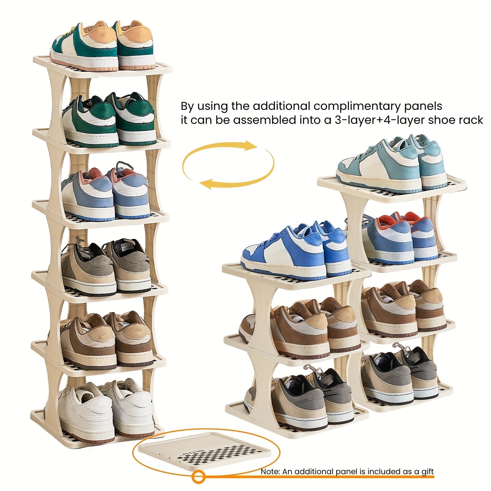 Vertical Shoe Rack: 6 Tier Adjustable Shoe Organizer for Closet, Narrow ...