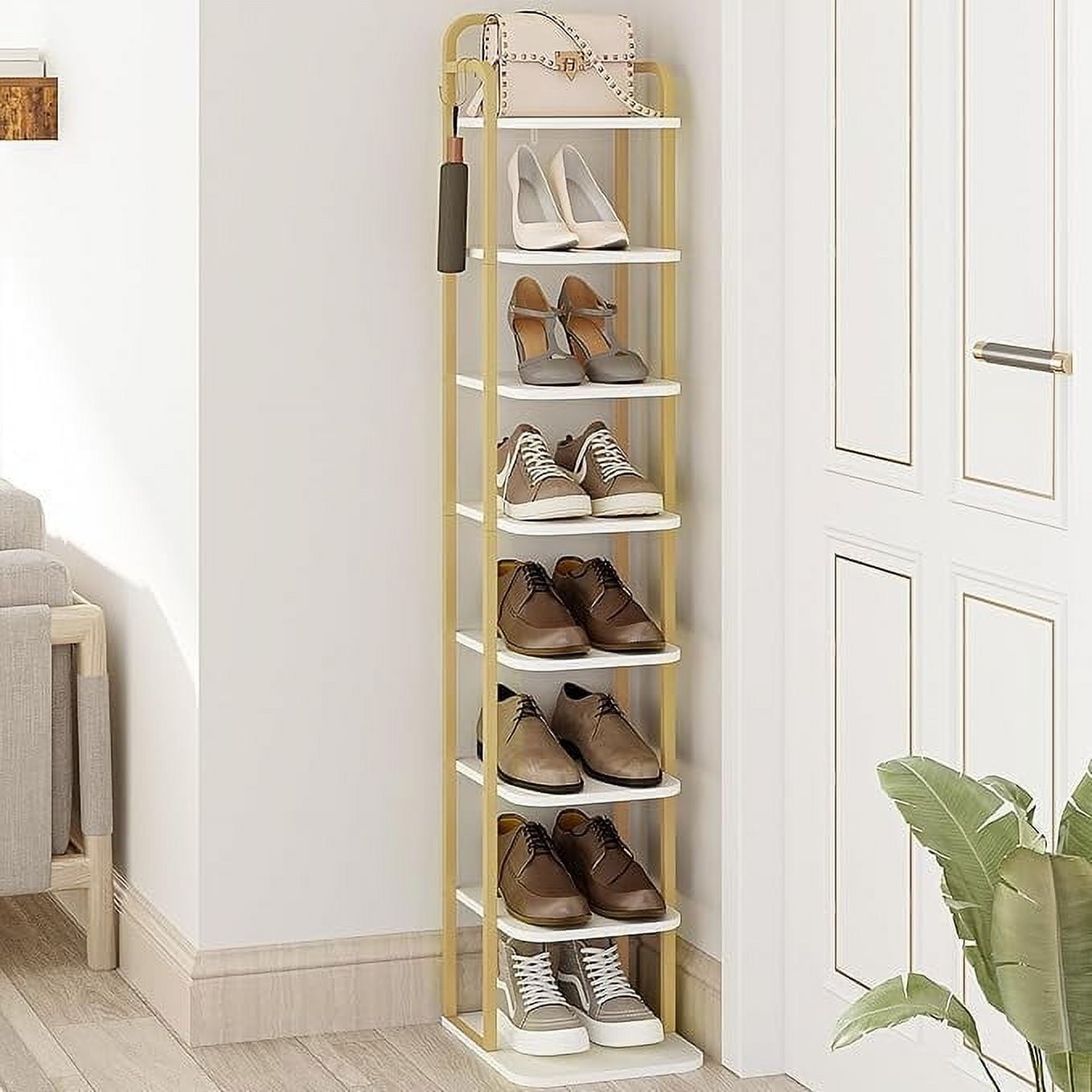 Vertical Shoe Rack, Shoe Shelves, Wood Shoe Organizer for Closet, Shoe ...