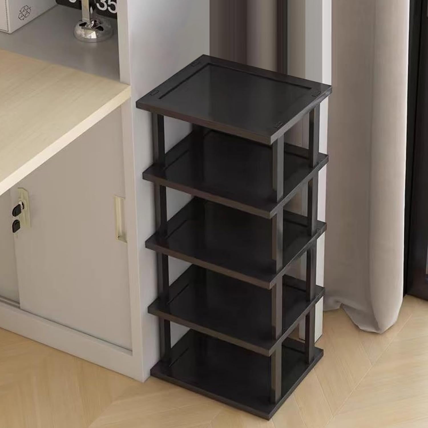 Vertical Shoe Rack - Tall Narrow Shoe Rack Organizer for Small Spaces,7 ...