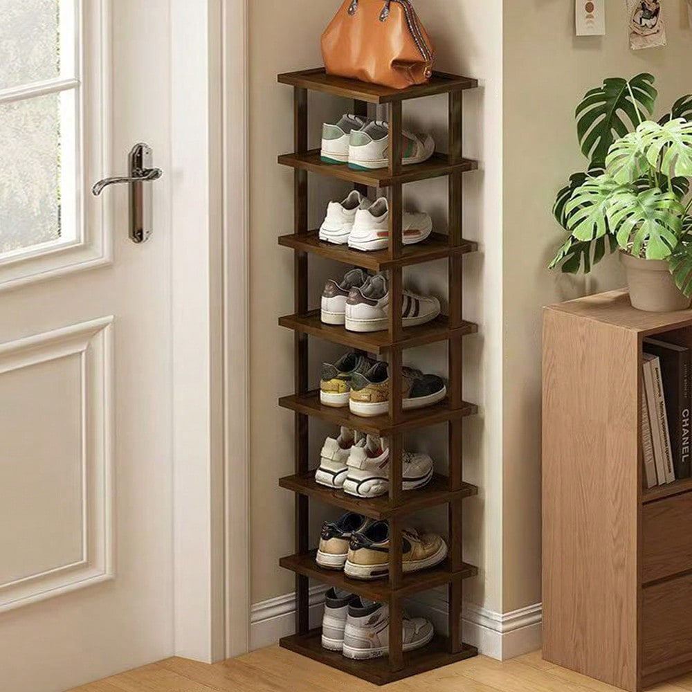 Vertical Shoe Rack - Tall Narrow Shoe Rack Organizer For Small Spaces ...