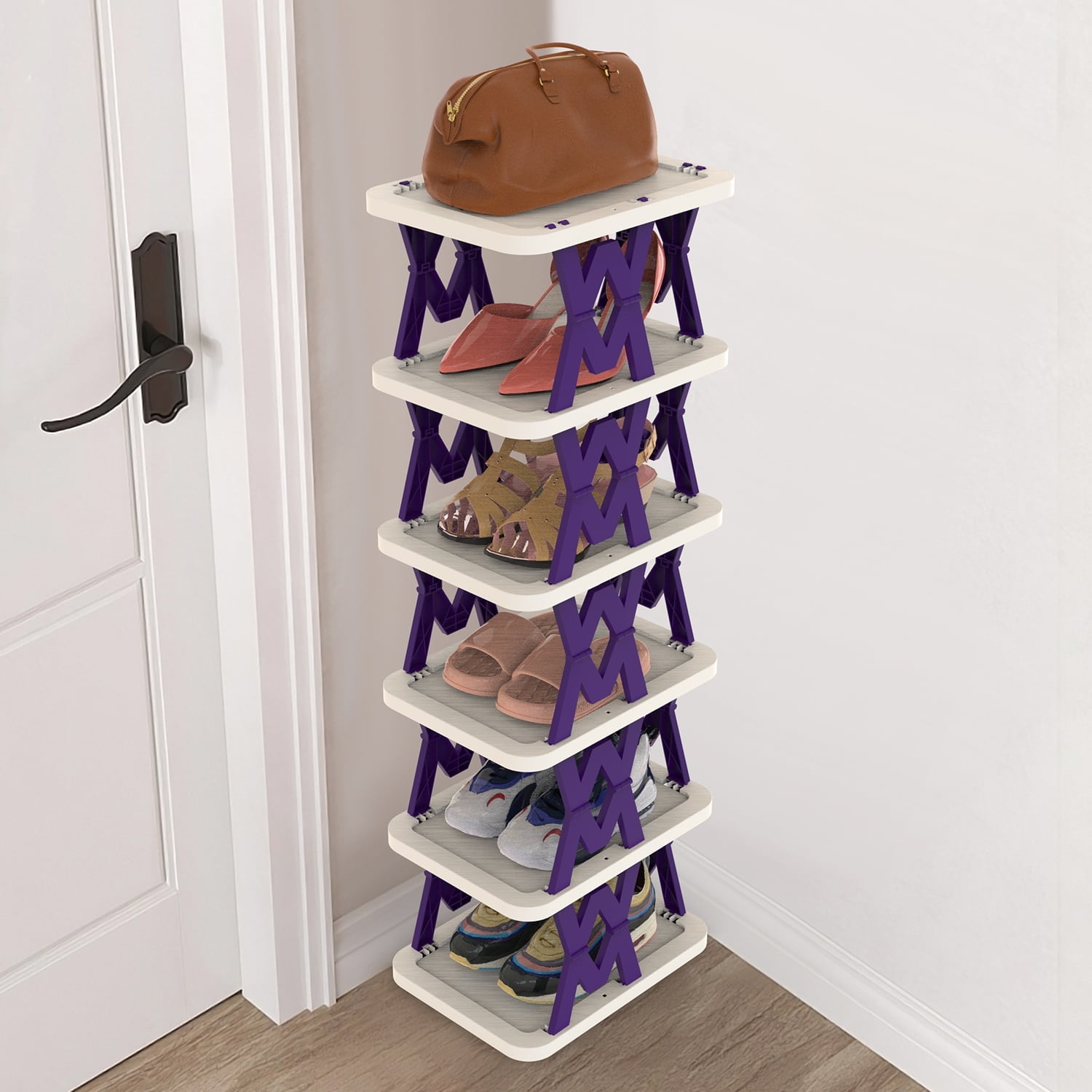Vertical Shoe Rack, iMounTEK 6 Tier Foldable Shoe Storage for Entryway ...