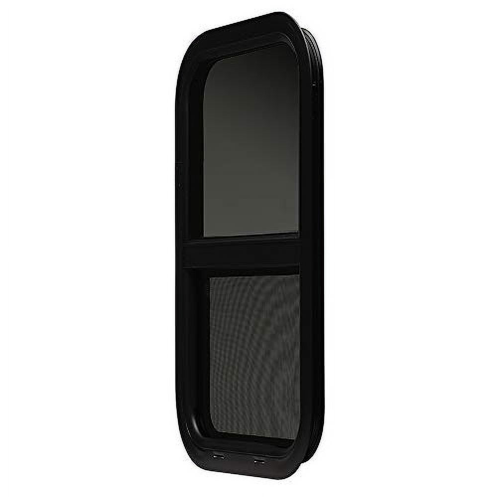 Vertical Sliding Black RV Window 15" X 22" X 1 1/2" Includes Mounting ...