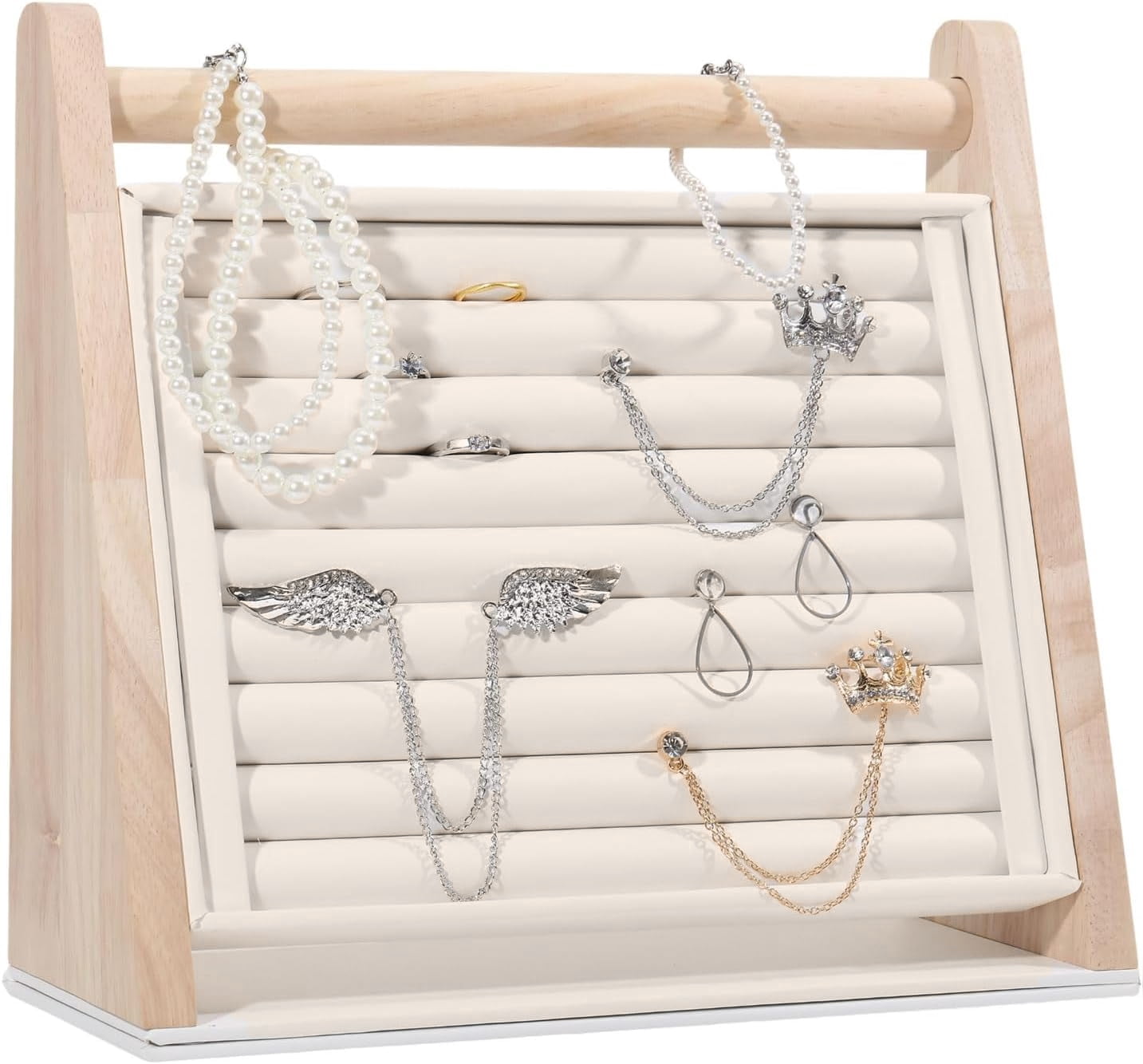 Vertical Solid Wooden Storage Stand Hanging Organizer Display Board ...