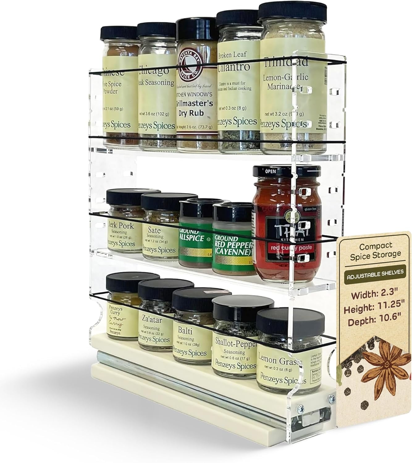 Vertical Spice Adjustable Spice Rack Drawer - Pull Out Cabinet ...