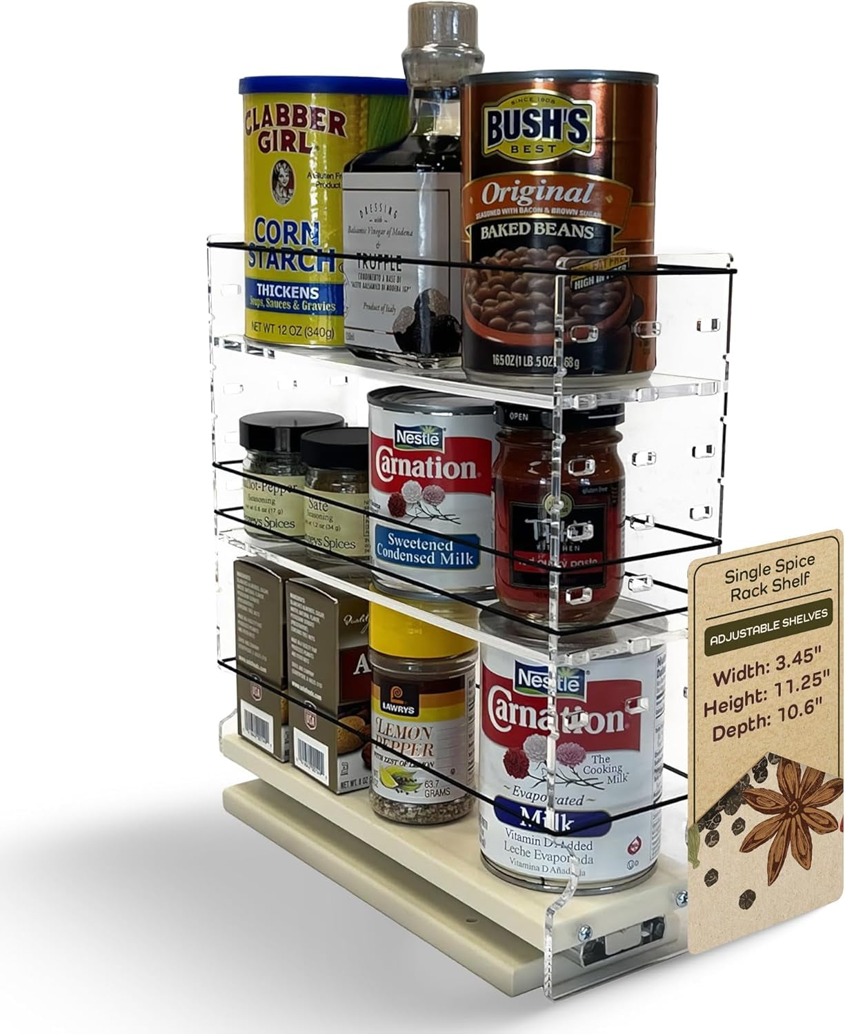 Vertical Spice Adjustable Spice Rack Drawer - Pull Out Cabinet ...