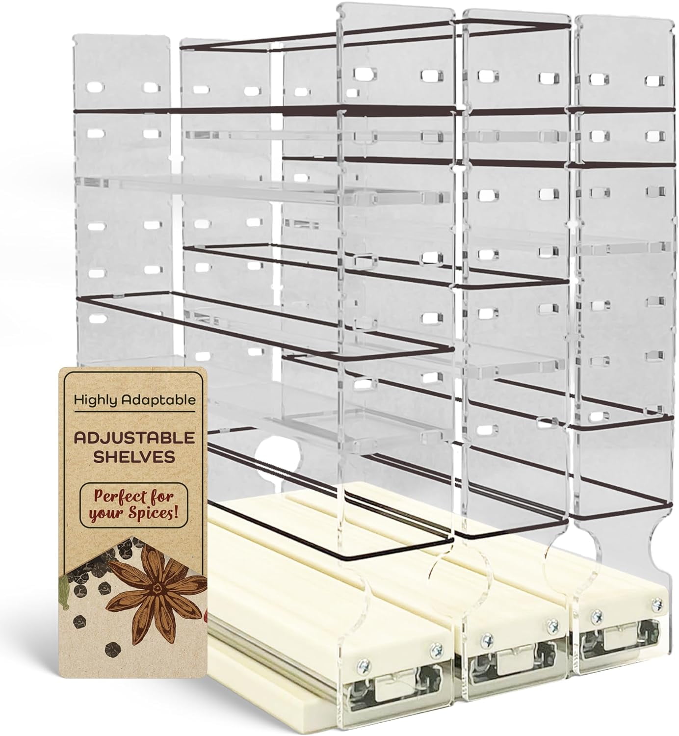 Vertical Spice Adjustable Spice Rack Drawer - Pull Out Cabinet ...