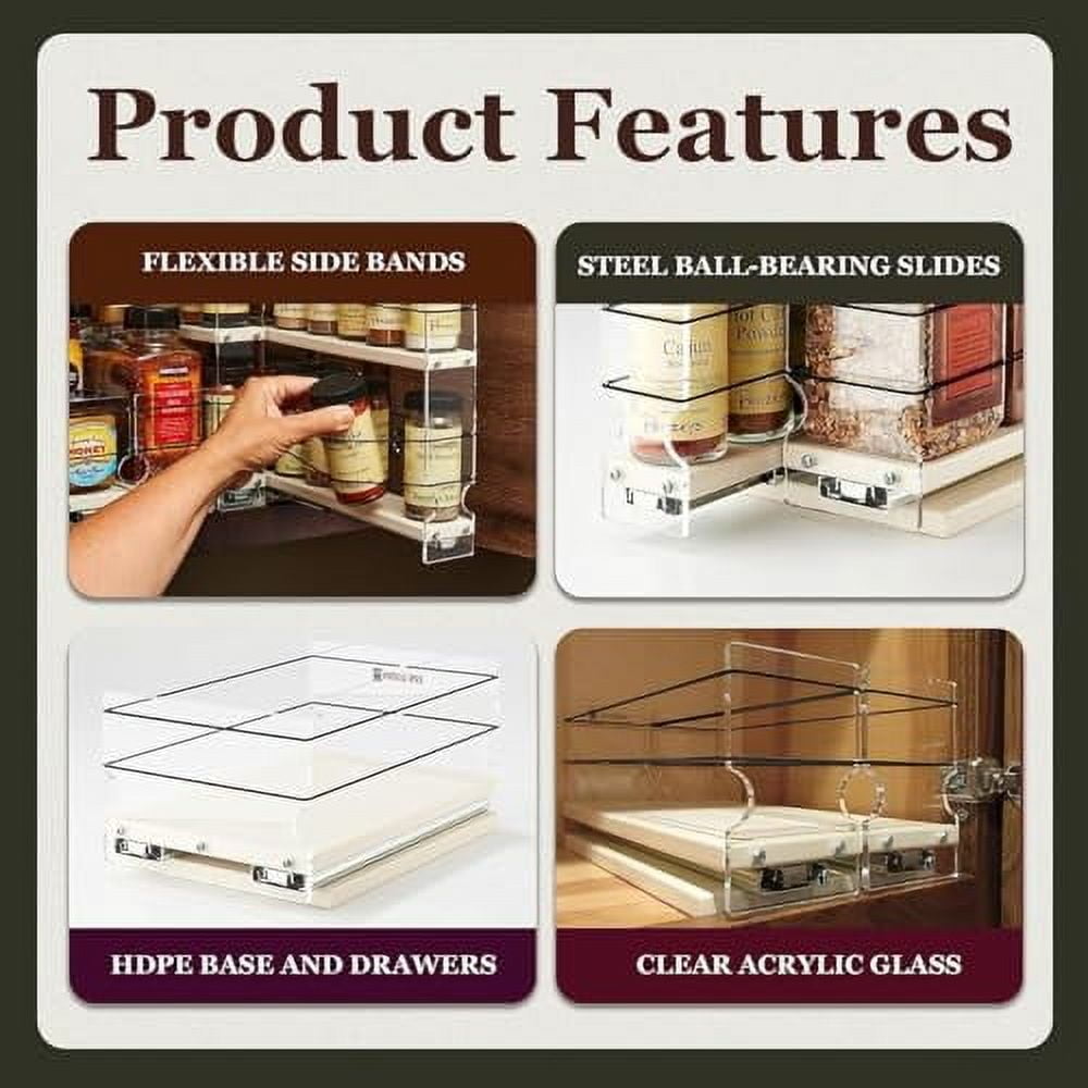 Vertical Spice Cabinet Mounted Spice Rack Drawer - Pull Out Cabinet ...