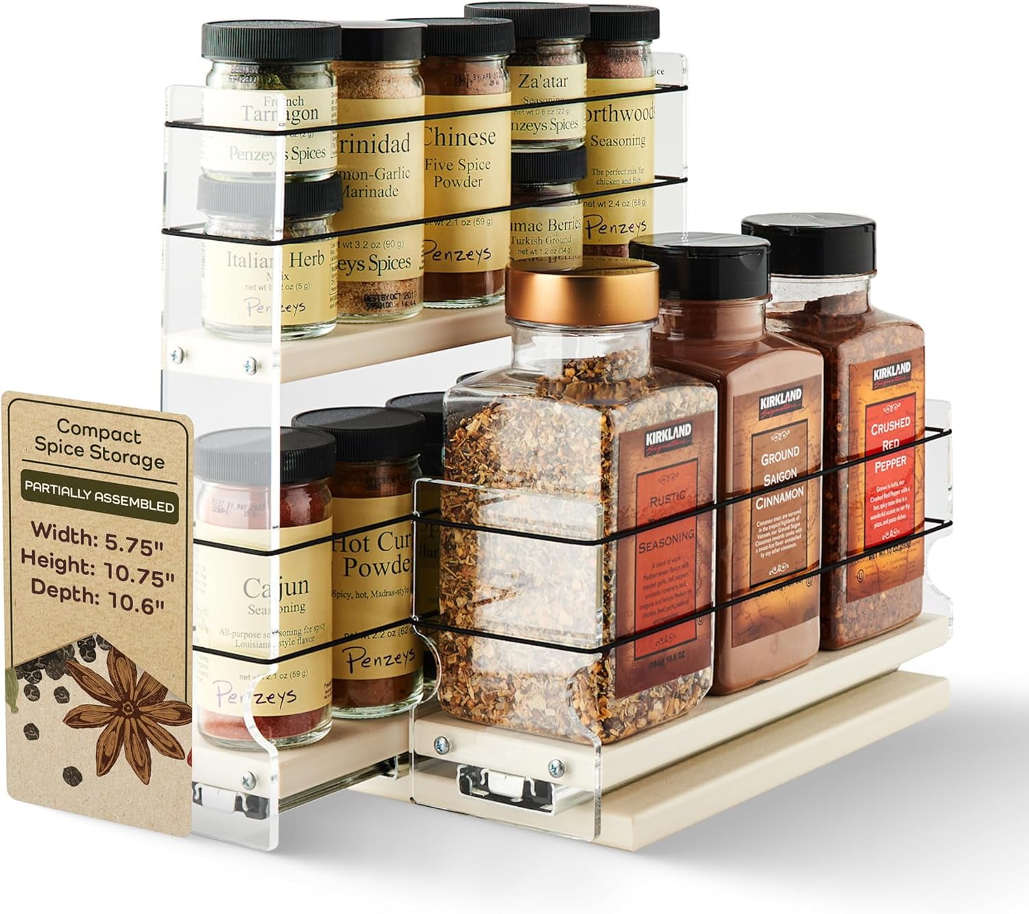 Vertical Spice Combo Spice Rack Drawer - Pull Out Pantry Organizers and ...