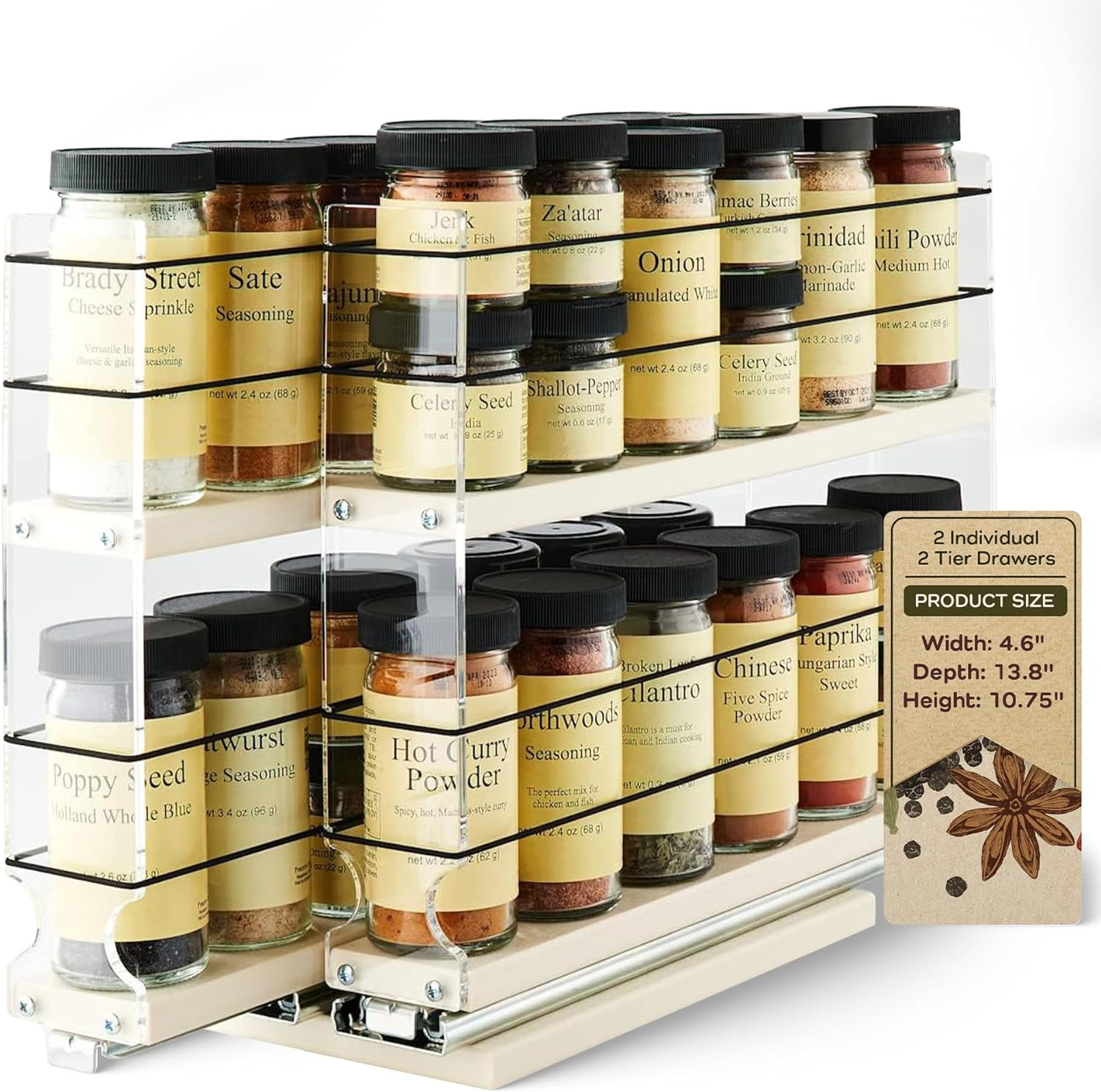 Vertical Spice Heavy Duty Pull Out Spice Rack Drawer – Sliding Cabinet ...