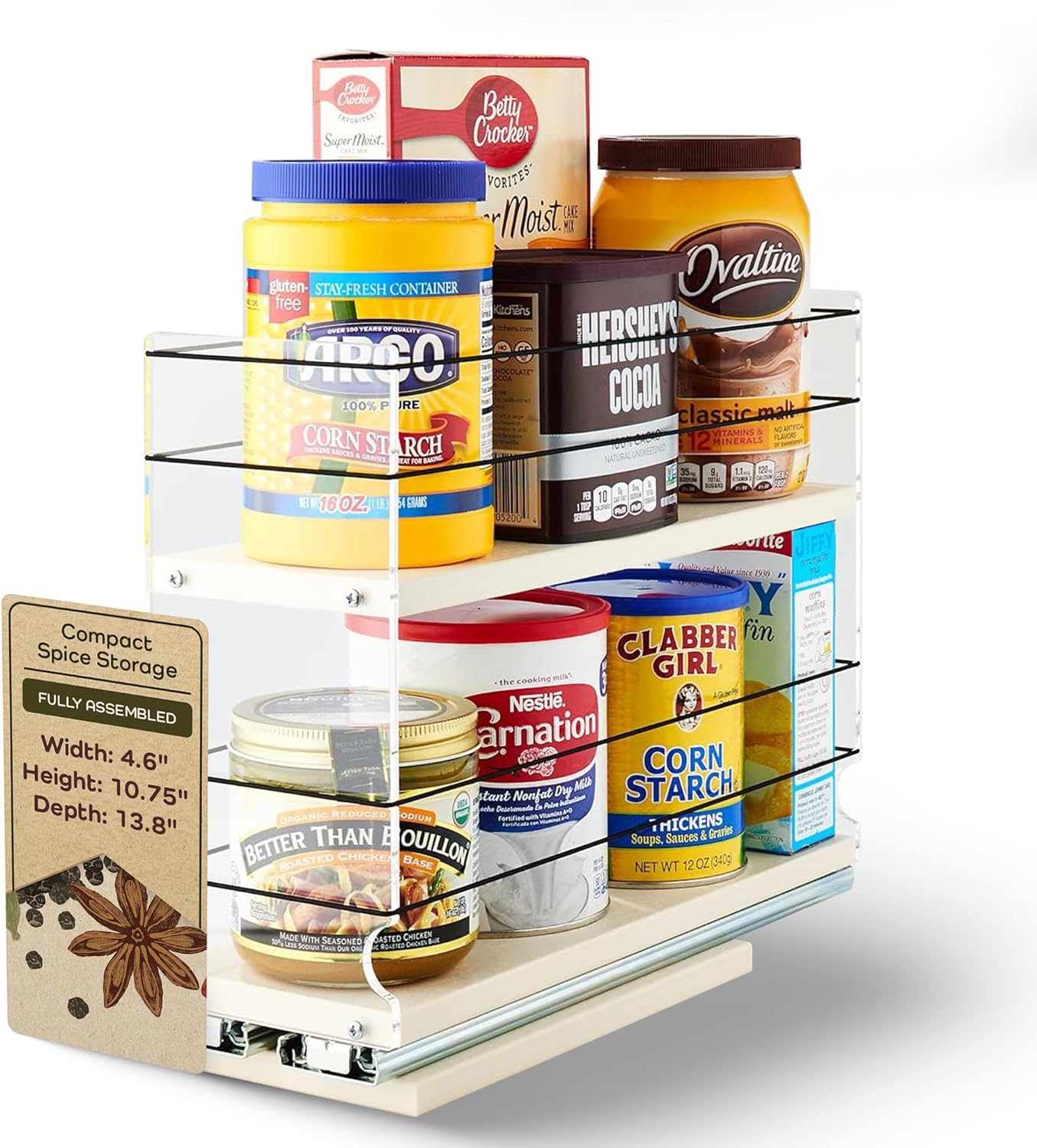 Vertical Spice Heavy Duty Pull Out Spice Rack Drawer – Sliding Cabinet ...