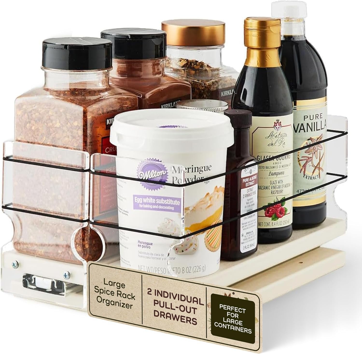 Vertical Spice - Large Pullout Sliding Spice Rack Organizer - 2 ...