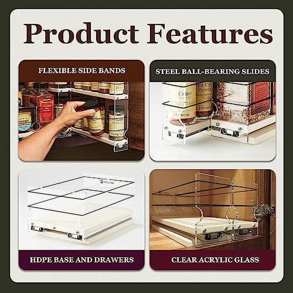Vertical Spice - Large Pullout Sliding Spice Rack Organizer - 2 ...