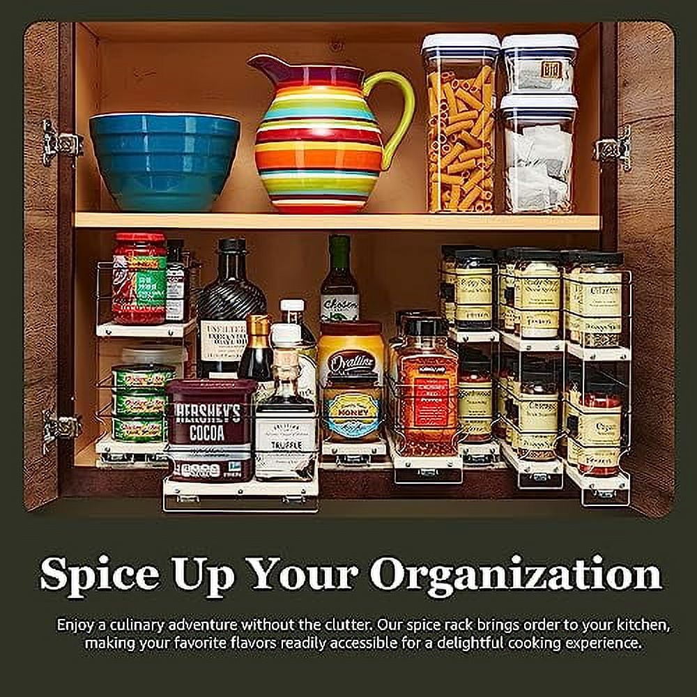 Vertical Spice Narrow Spice Rack - Sliding Spice Jars Organizer ...