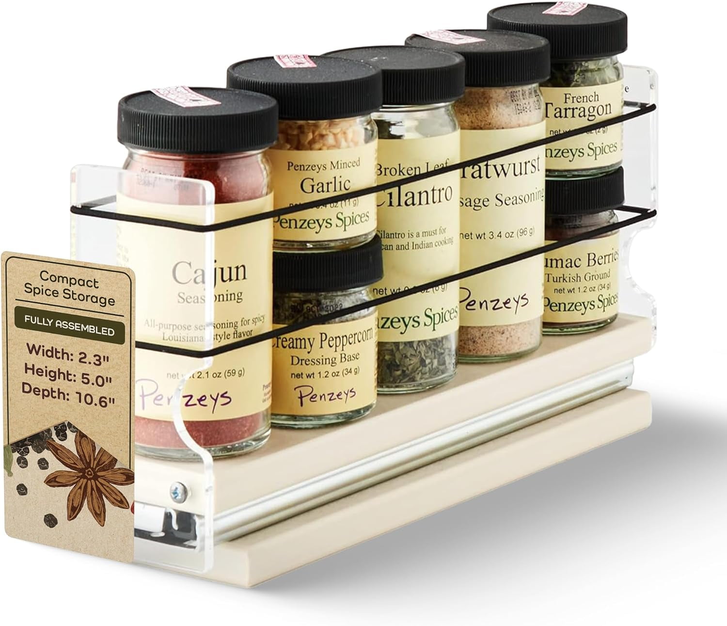 Vertical Spice Narrow Spice Rack - Sliding Spice Jars Organizer ...