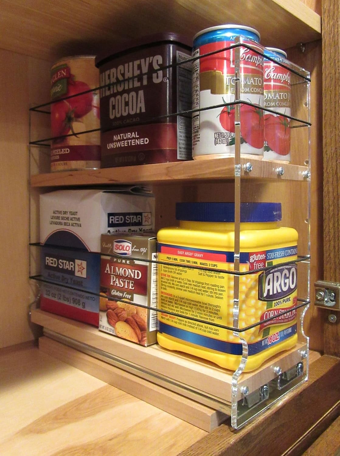 Vertical Spice Solid Maple Storage Rack Drawer - Sliding Spice Rack ...