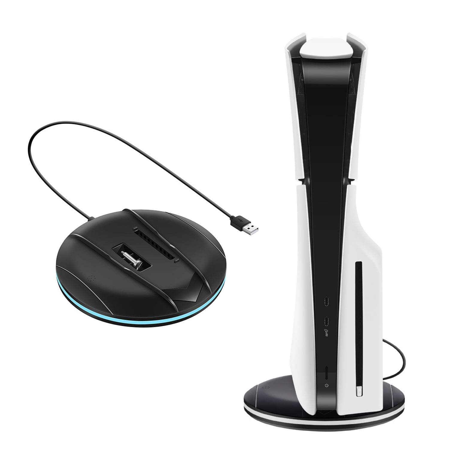 Vertical Stand For PlayStation 5 Slim, Round Simple Base with RGB Light ...