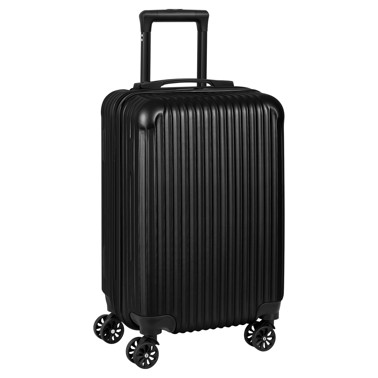 Vertical Stripe Luggage Travel Sliding Wheels 20" Black - Walmart.com