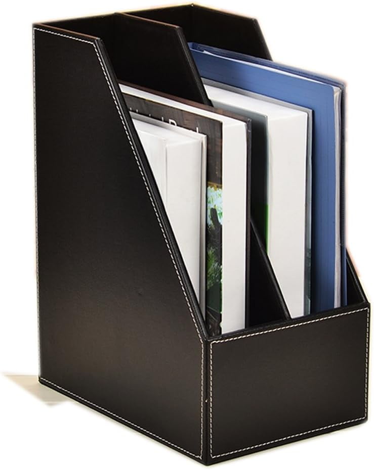 Vertical Style,Leather Magazine Holder Office Desk Organizer File ...