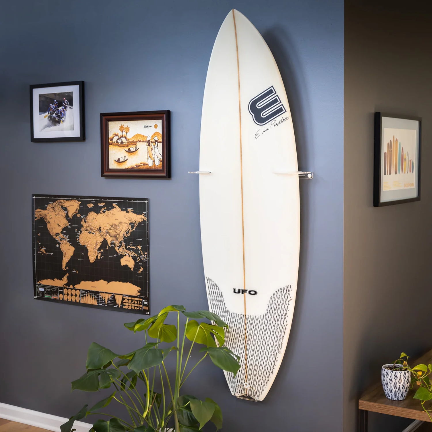 Vertical Surfboard Display Rack | Clear Acrylic Wall Mount - Walmart.com
