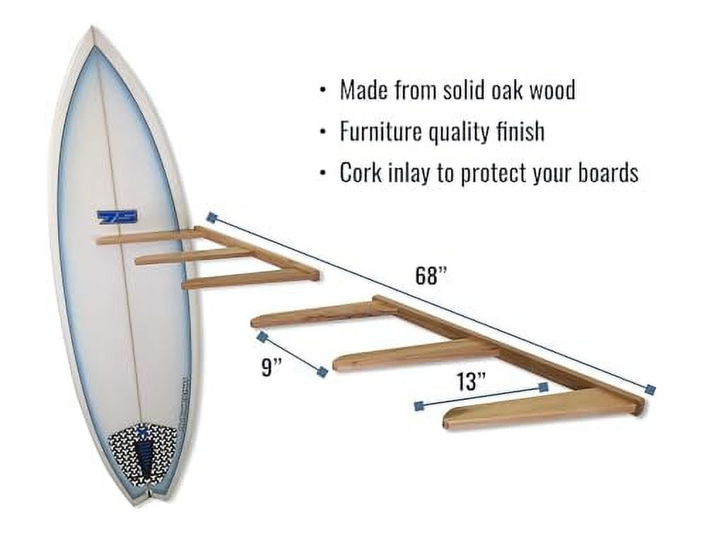 Vertical Timber Surfboard Wall Rack, Holds 6 Surfboards, Home and ...