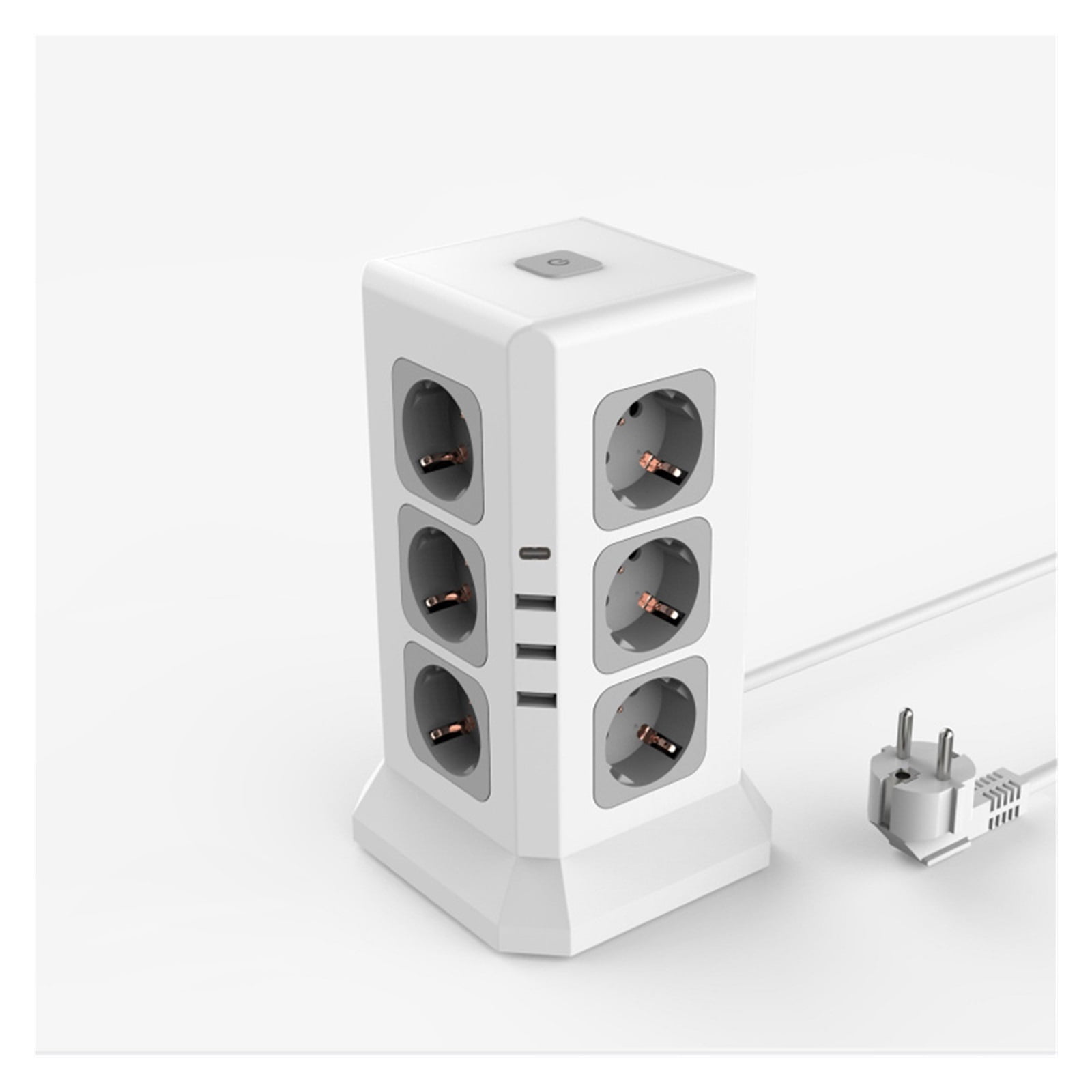 Vertical Tower Power Strip 12 Outlets Multi Usb Type C Socket 2m Extension Cord Surge Protector ...