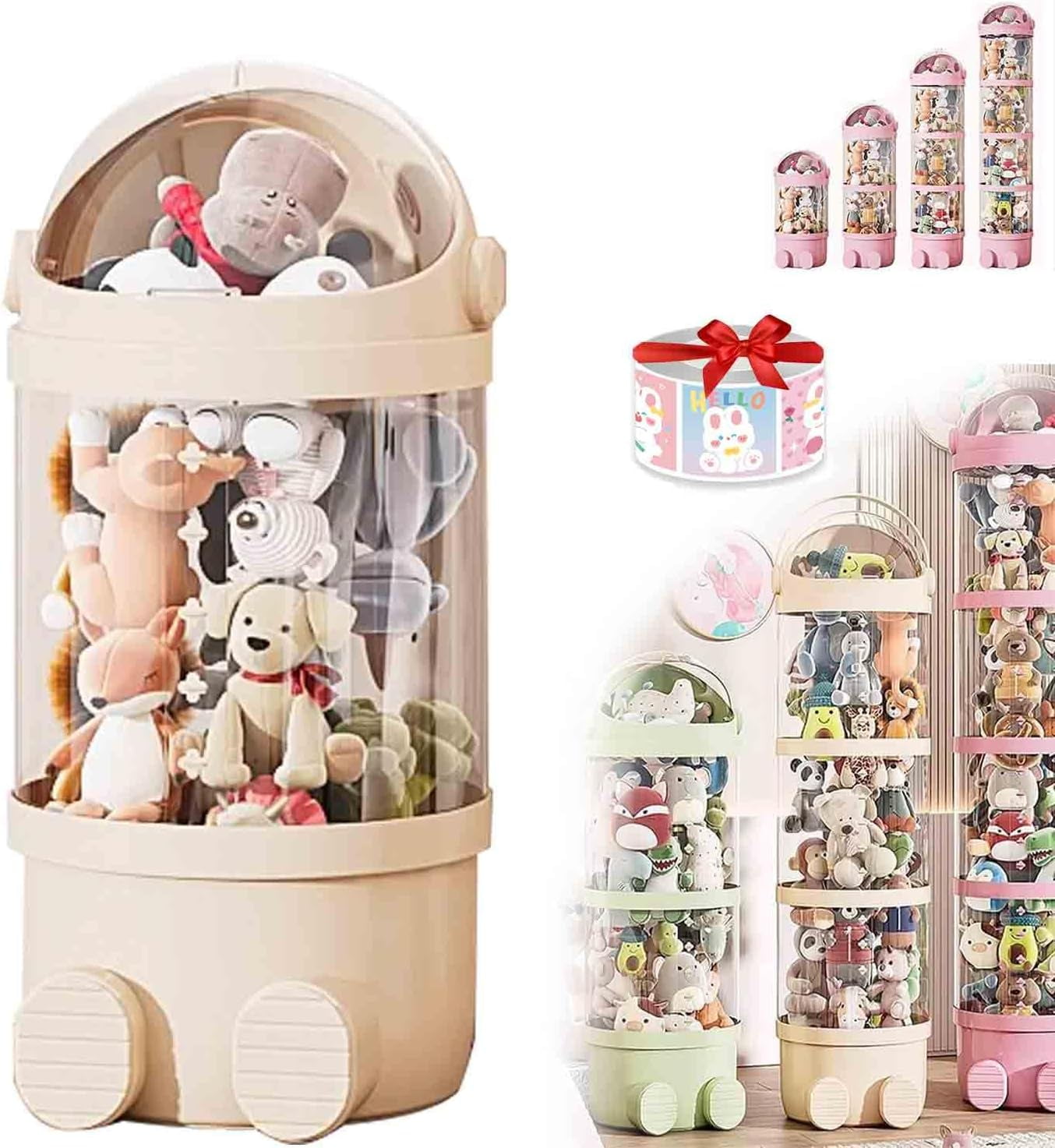 Vertical Toy Storage Tube, 2025 New Stuffed Animal Storage Tube with ...