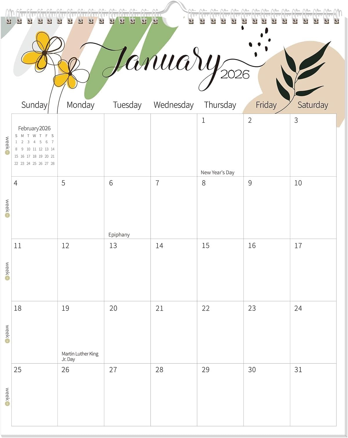 Vertical Wall Calendar 2026, Jan. 2026-Jun. 2027, 18-Month Boho Paper ...