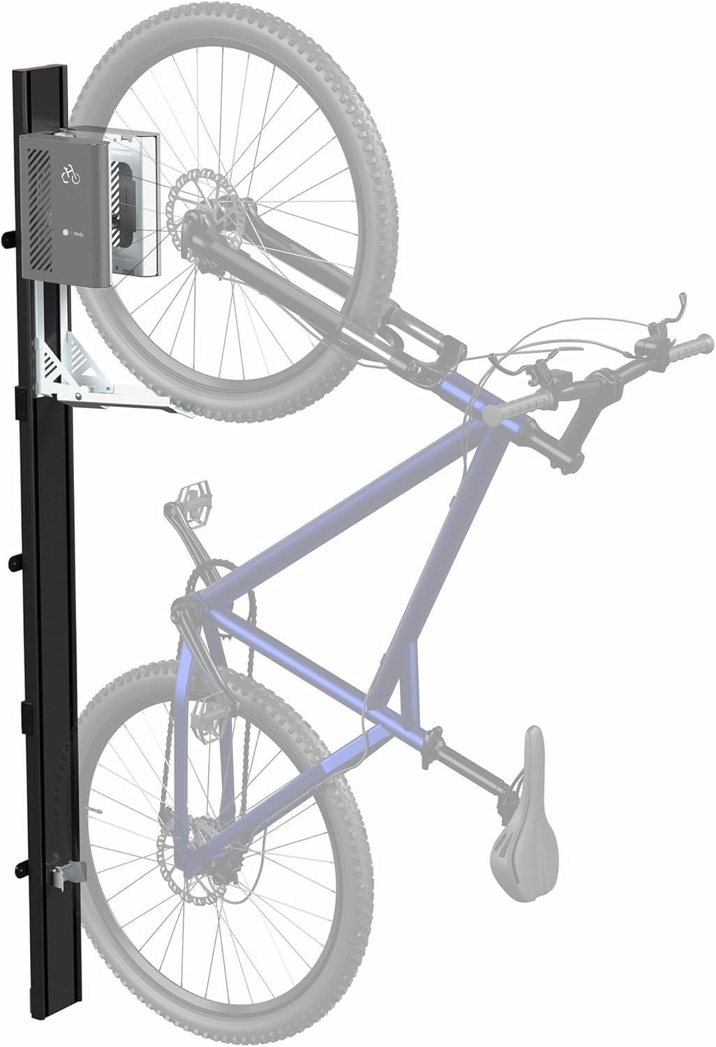 Vertical Wall-Mounted Bike Rack with Mechanical Lift, Easy Bicycle ...
