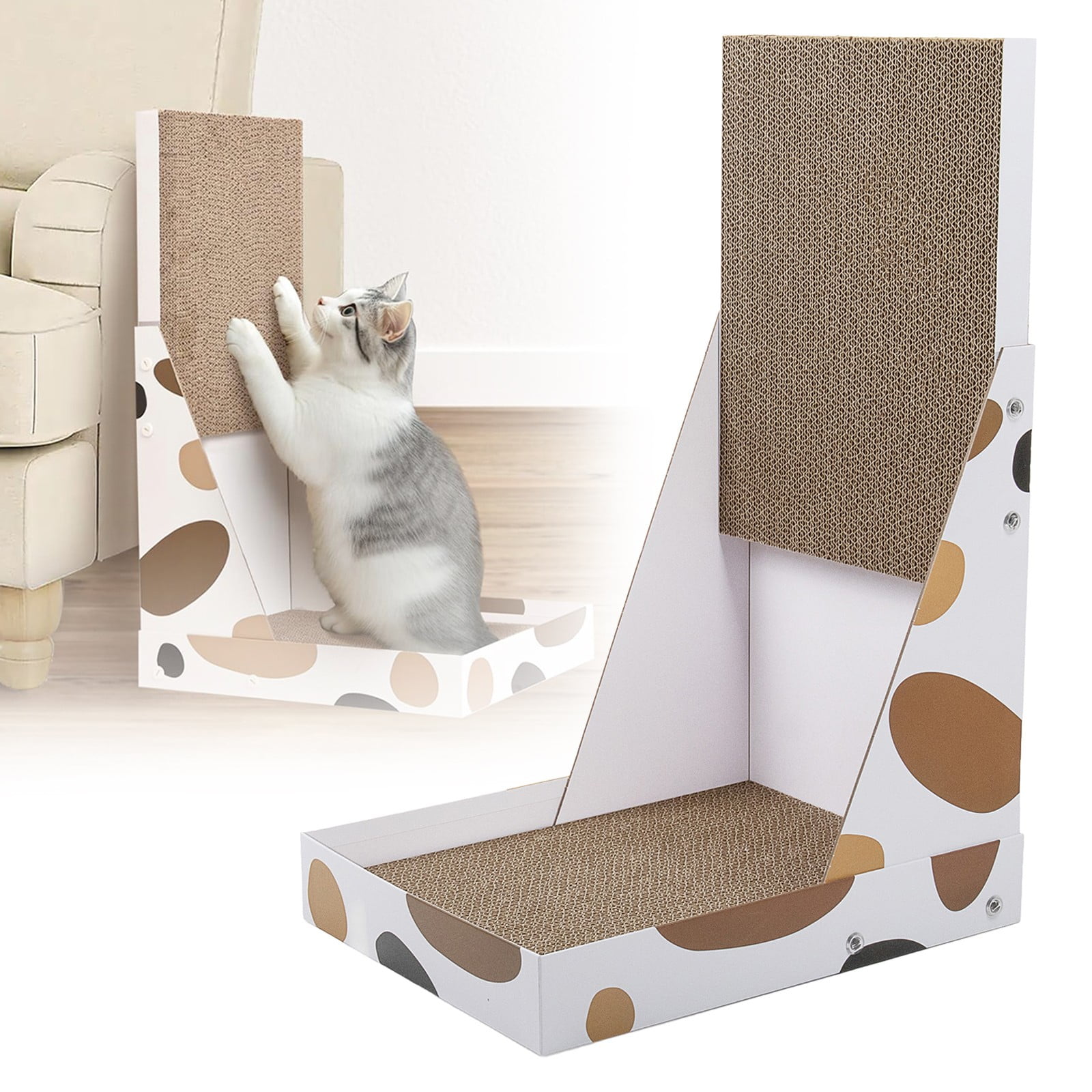 Vertical Wall-Mounted Cat Scratching Board, Cat Scratcher L Shape Cat ...