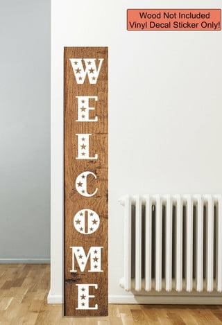 Vertical Welcome Decal with Patriotic Stars Die-cut -Vinyl Decal ...