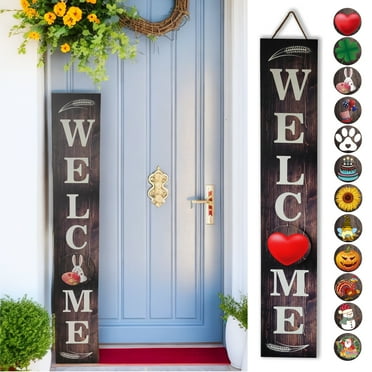 ALBEN Welcome Sign for Front Door Porch with Ornamental Tiles - 8 ...