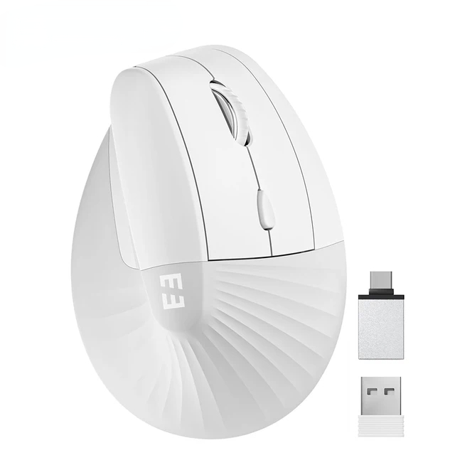 Vertical Wireless Mouse Type C Rechargeable Ergonomic USB & Type C Mice ...