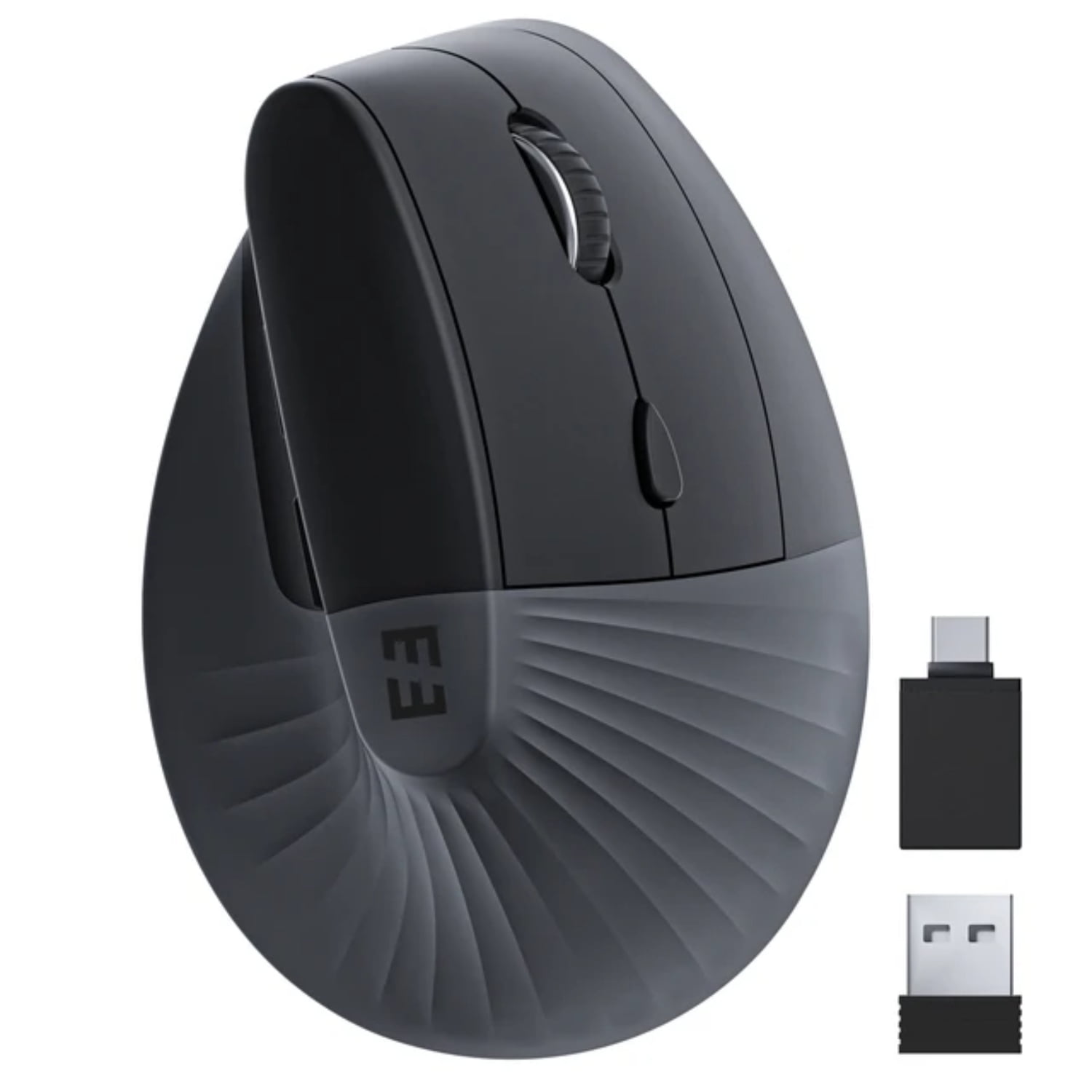 Comfortable Black Ergonomic Rechargeable Wireless Vertical Mouse for ...