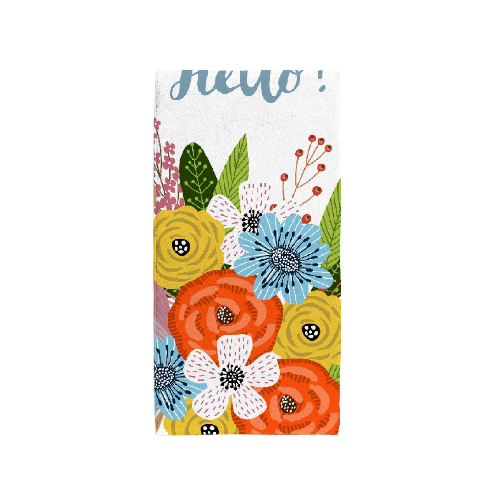 Vertical postcard template with cute hand drawing bright bouquet of ...