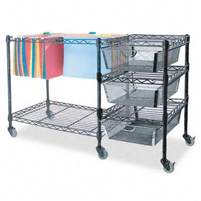 Vertiflex Mobile File Cart, 3 Drawer, 4 Casters, Metal, Black ...